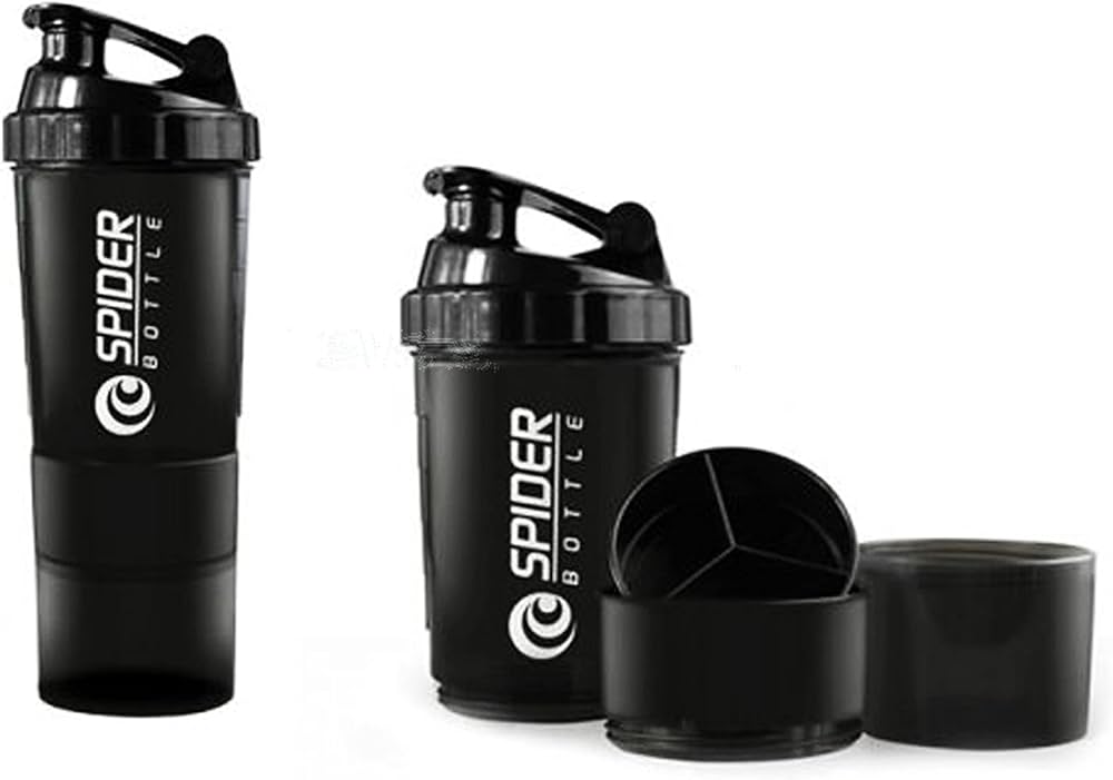 Three layers spider protein mixing sports bottle Spider Protein Shaker ...