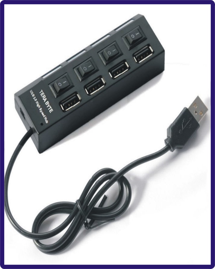 4 PORTS USB HUB SPECIAL WITH BUTTON AND LIGHT ON EACH PORT | Daraz.pk