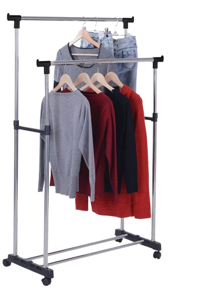Cloth hanging stand - Double Pole Floor Cloth Hanger - Cloth Drying ...