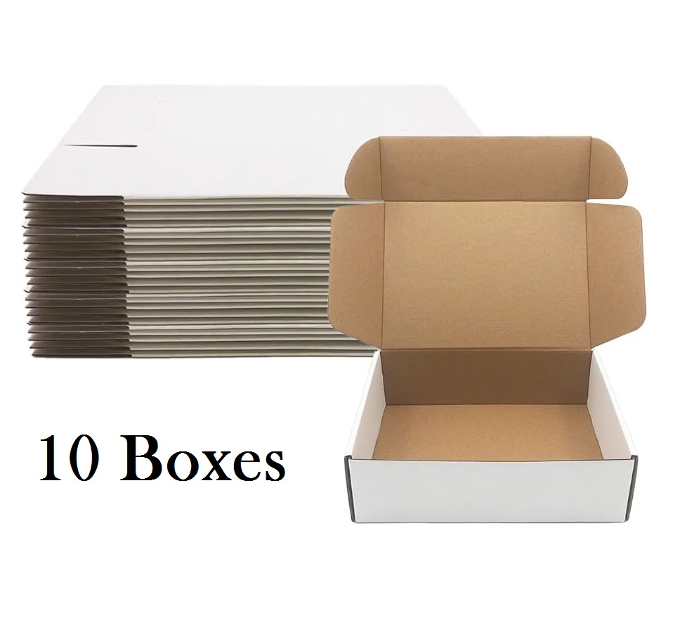 Shipping Boxes, White Corrugated Cardboard Packing Small Mailer Box for ...