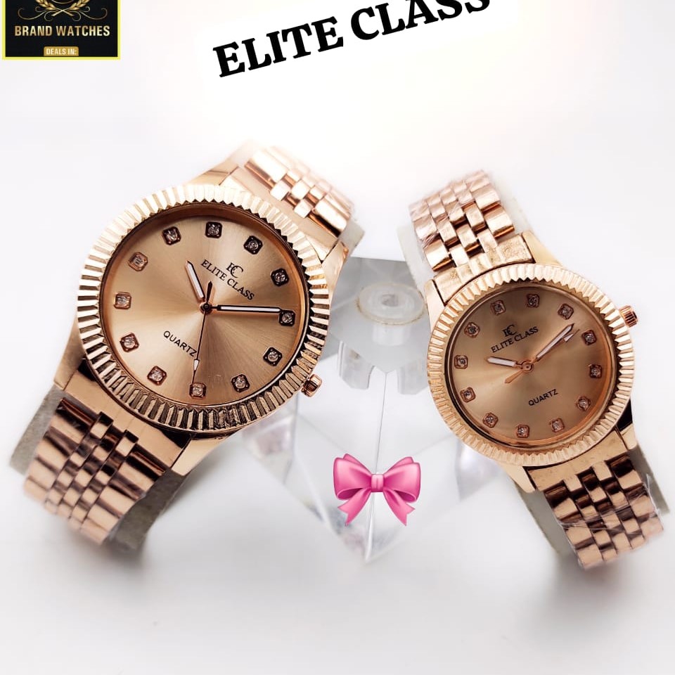 Exquisite Elite Class Couple Watches Set - Premium Steel Chain, Elegant ...