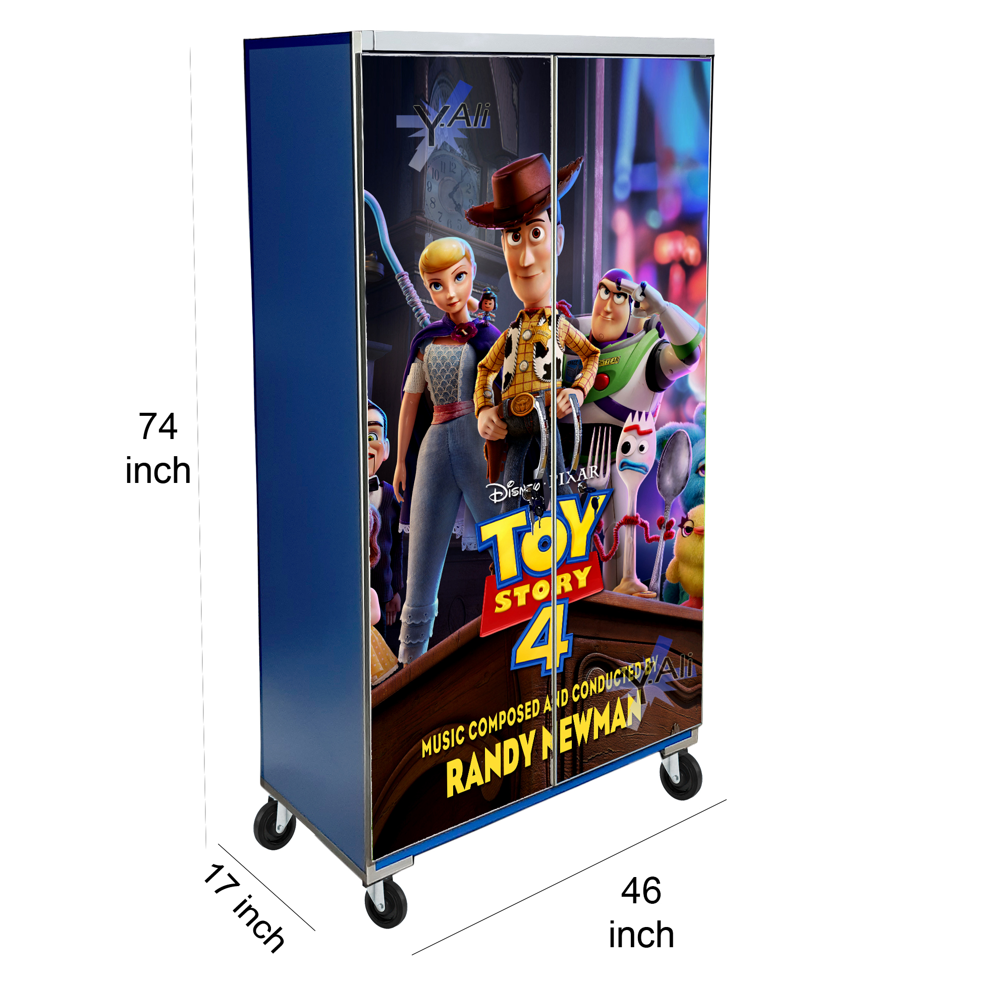 5 Feet Cartoons Theme wooden Sheet Wardrobe For Kids Cupboard Almari ...
