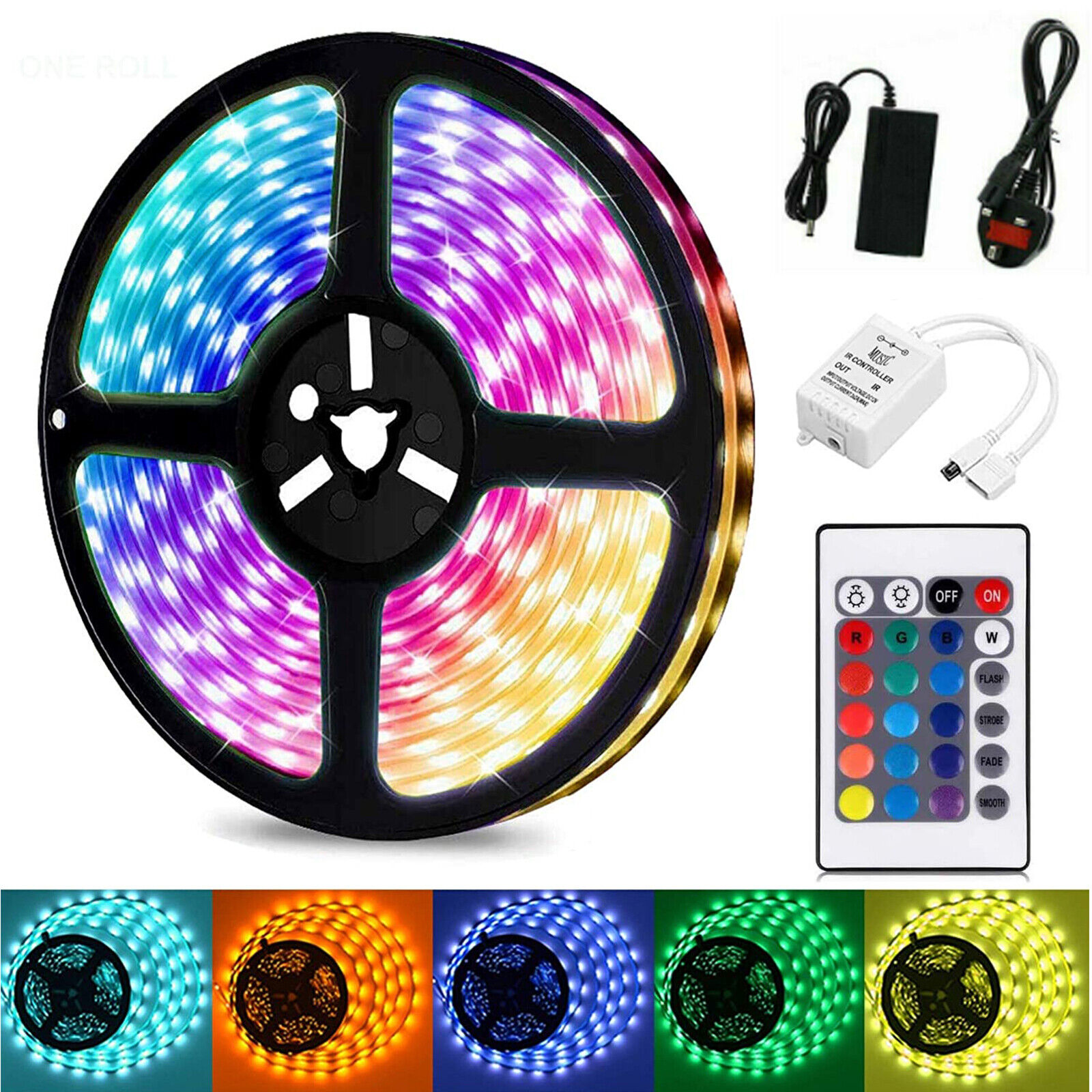 OVLENG RGB Gaming Light Waterproof Color Changing LED Strip with Remote ...