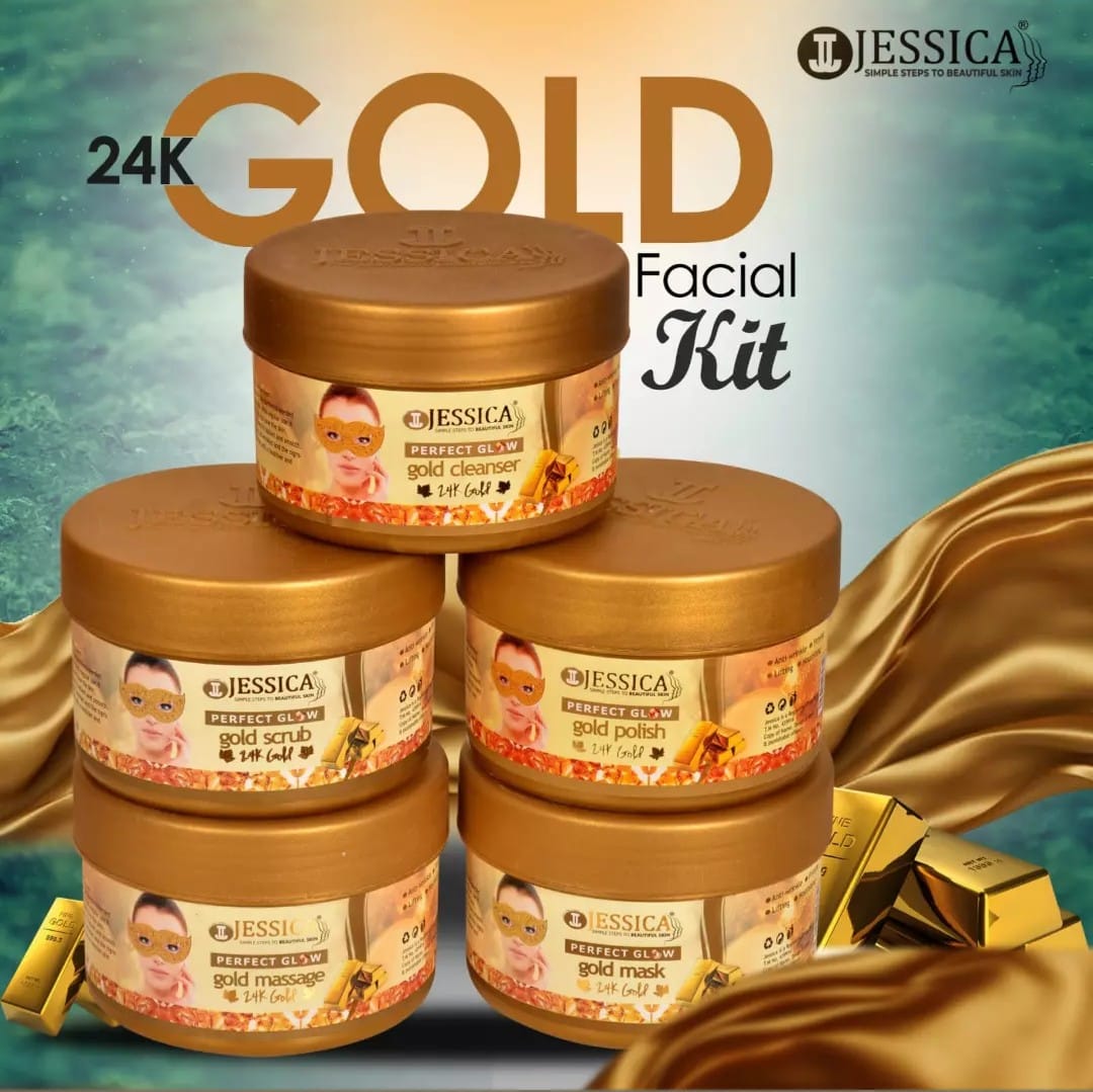 Jessica 24K Gold Facial Kit Salon Pack 5 Steps - Each Jar 500g | Daraz.pk