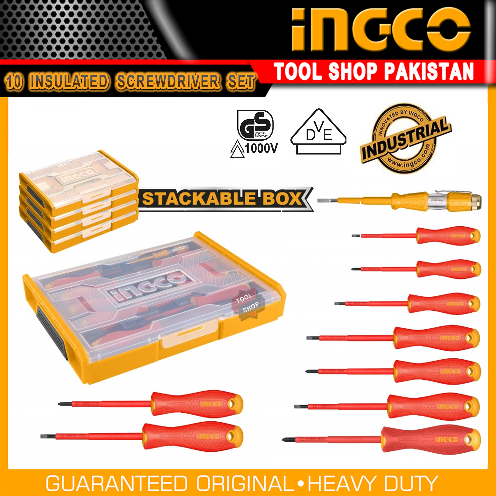 Ingco Original 10 Pcs Insulated Tool Screwdriver Set 1000V - ( A-T ...