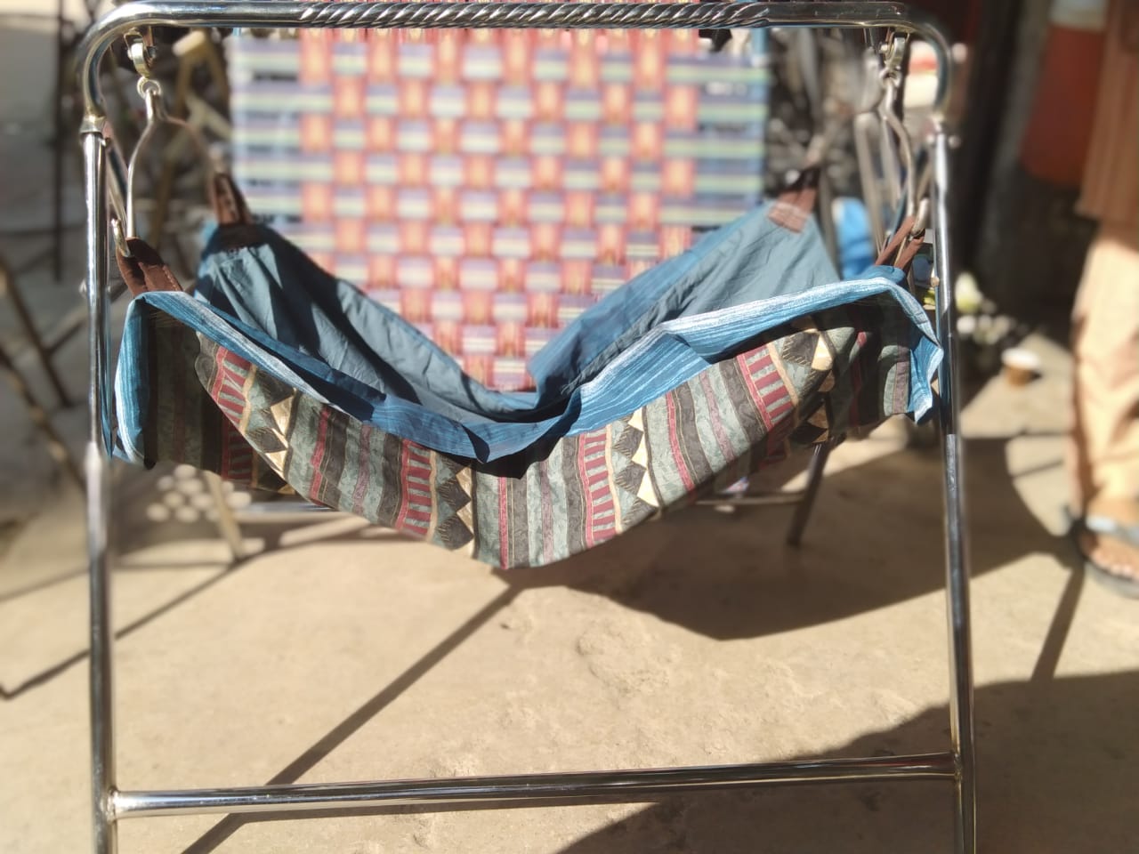 Stainless Steel Fold-able New Born Baby Cadle (Free NET Cloth) | Daraz.pk