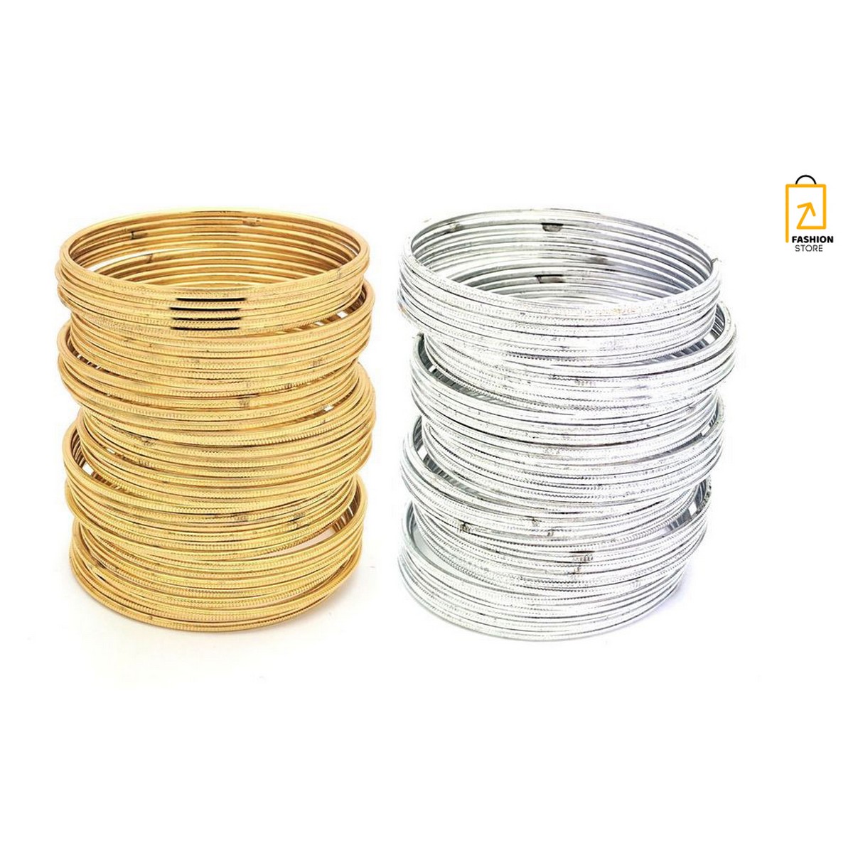 Plain Silver & Golden Stainless Steel Bangles 36 Piece 24 piece 12 ...