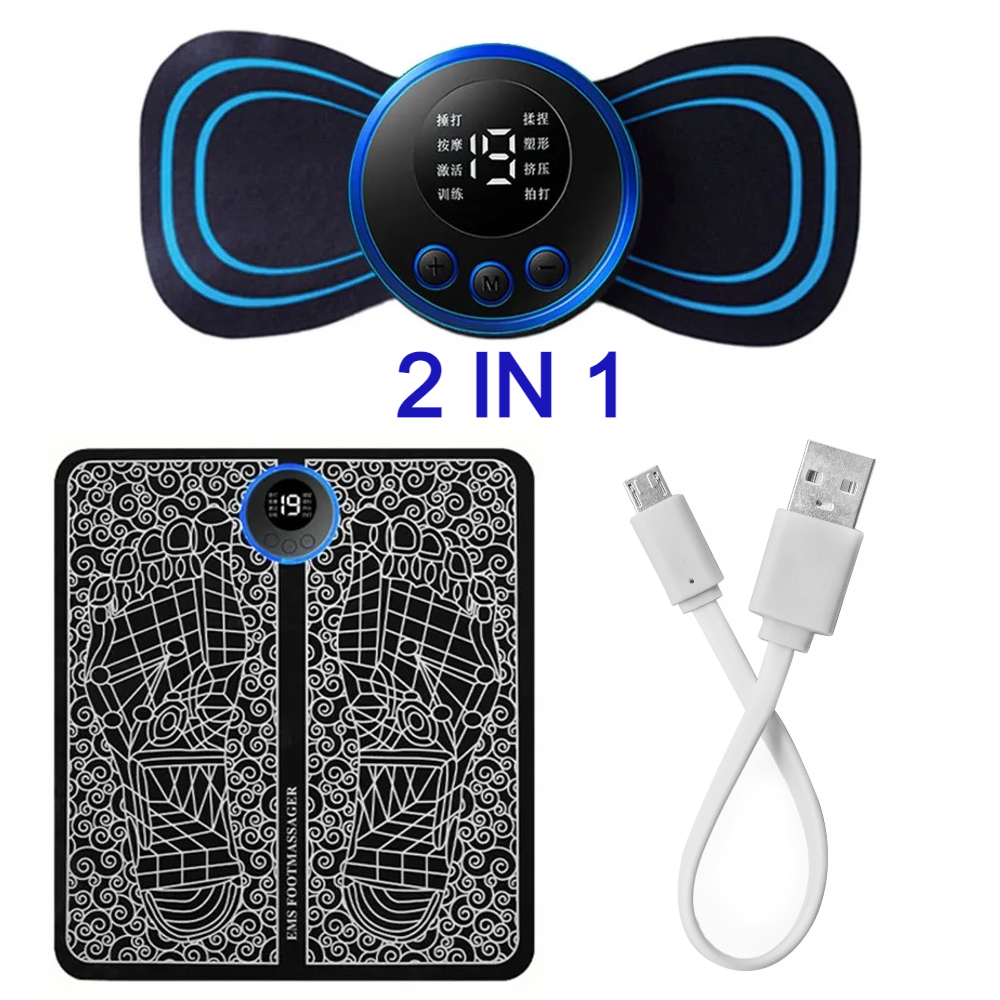 EMS Foot Massager With Ems Pulse Massager 2 in 1 Rechargable & Portable ...