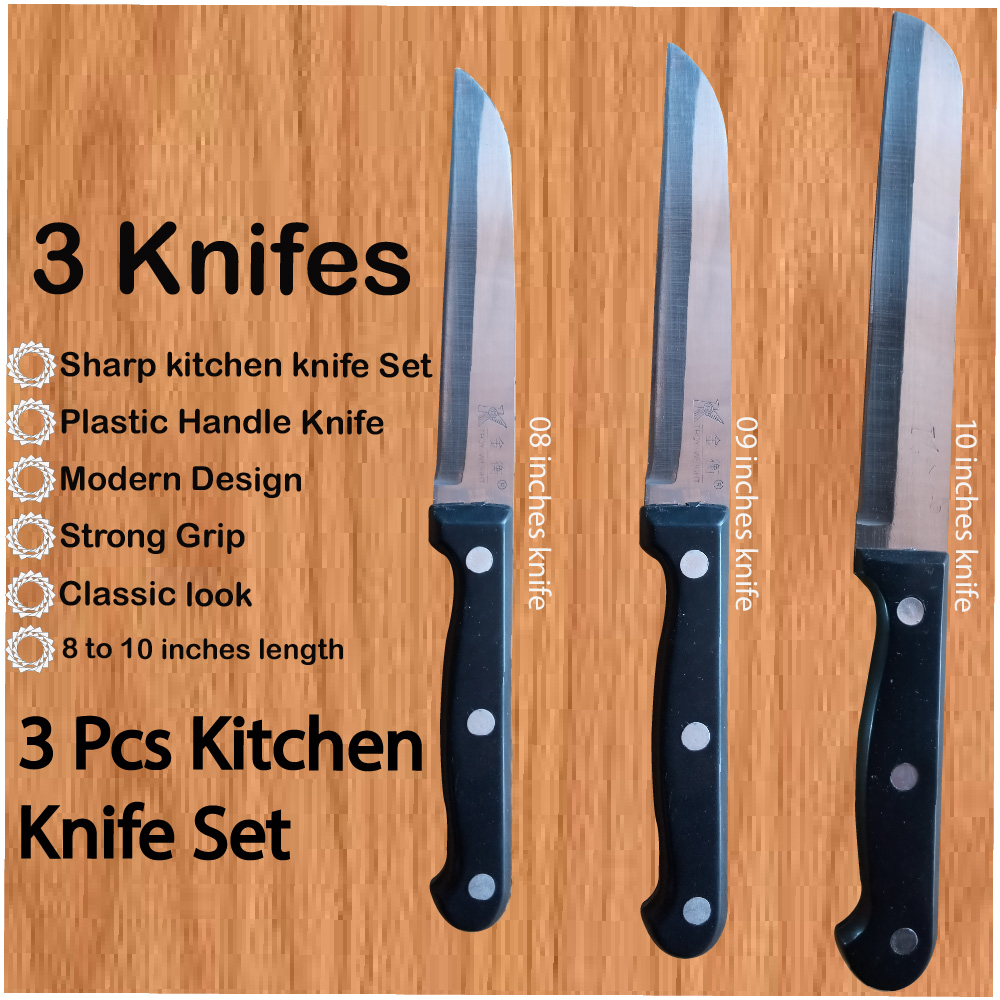 3 Pcs Kitchen knife set best quality imported knife for multi purpose ...