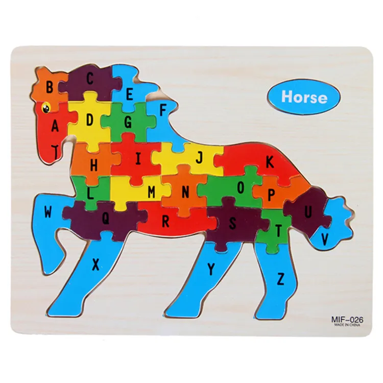 Wooden ABC Alphabet Educational Learning Children Puzzle Games Jigsaw ...