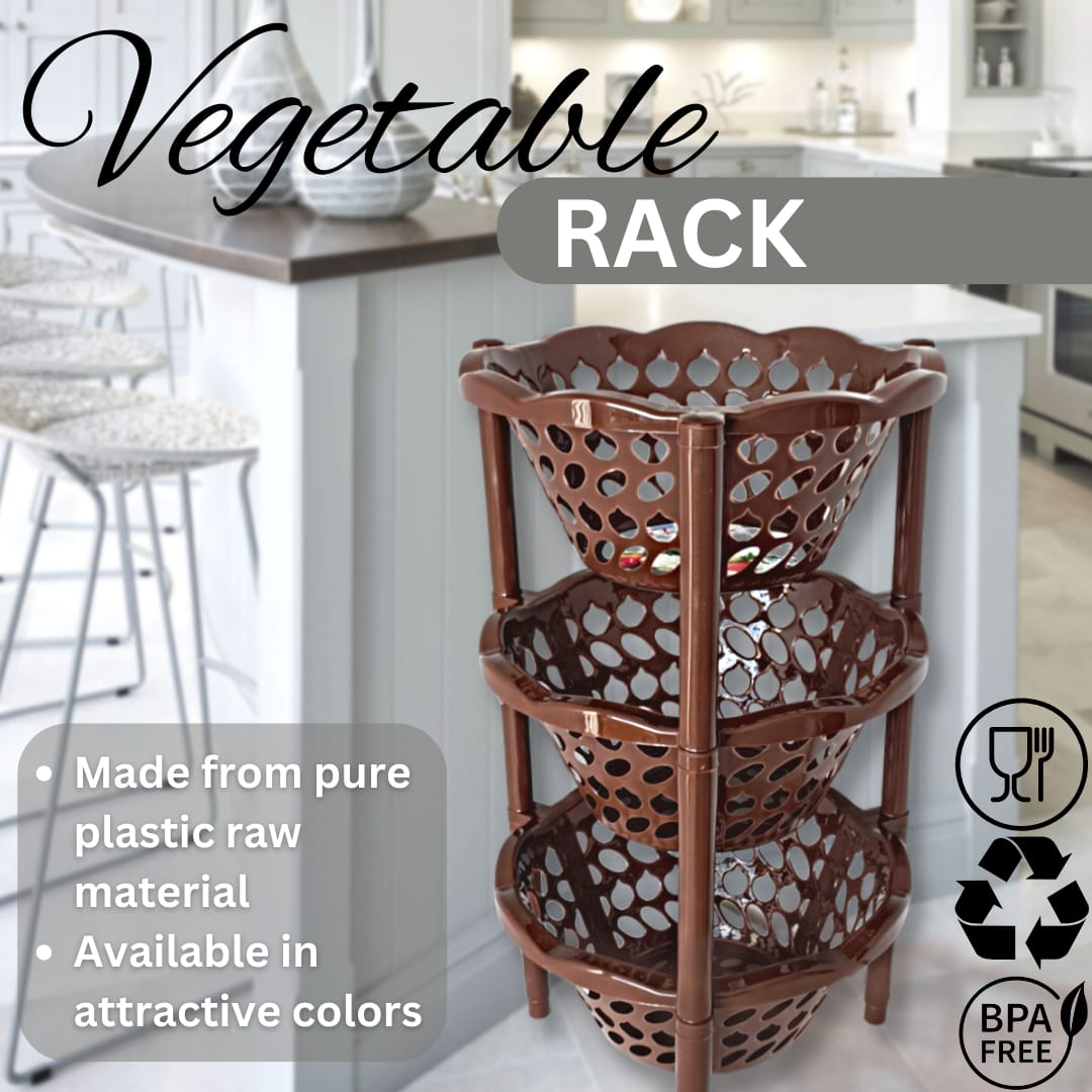 Vegetable Rack - 3 Layer Rack -Vegetable Basket- Onion Rack - 100% Pure ...