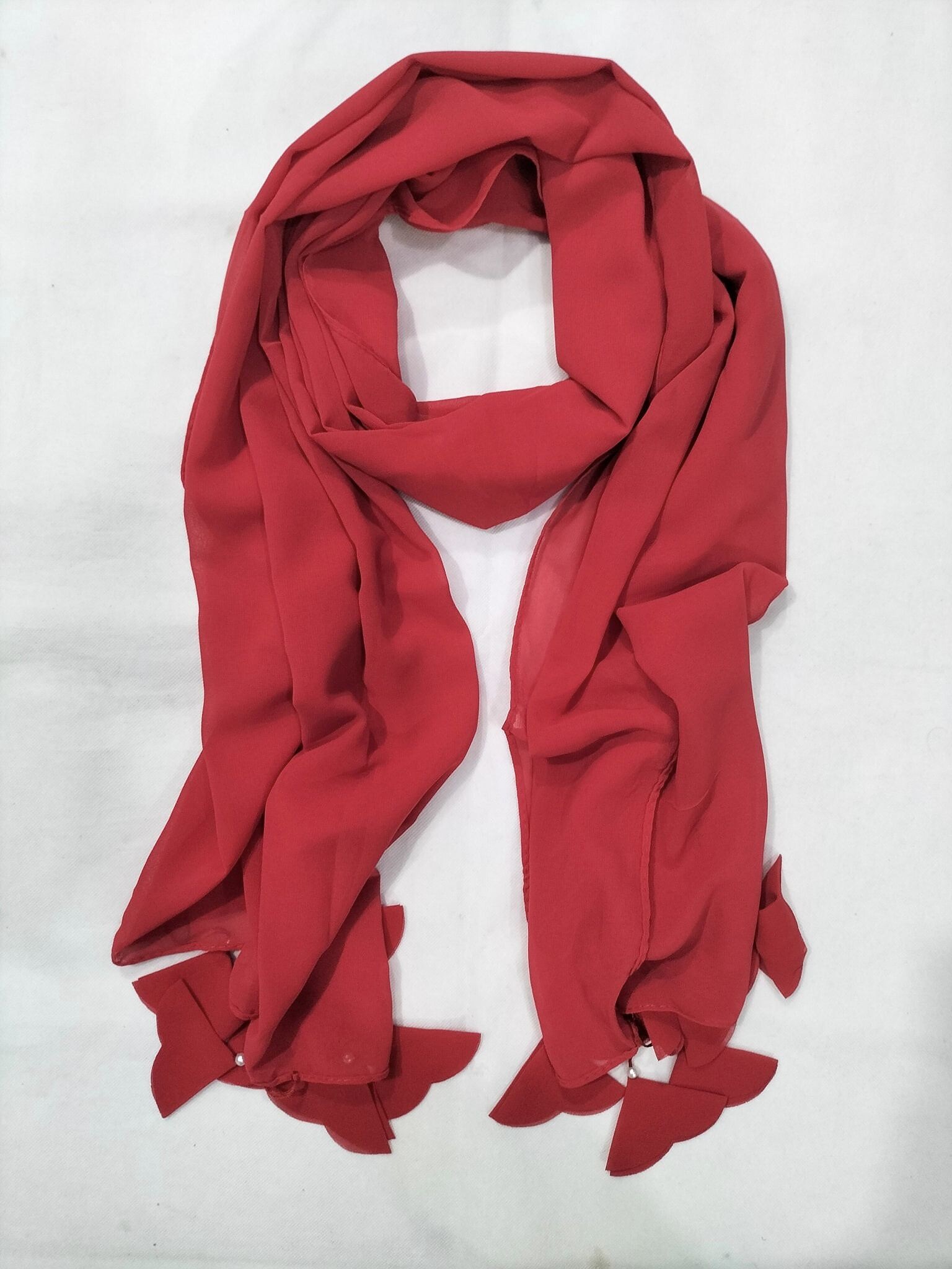 Premium Quality Chiffon Stoler with Tassels Hijab Scarfs Muslim Wear ...