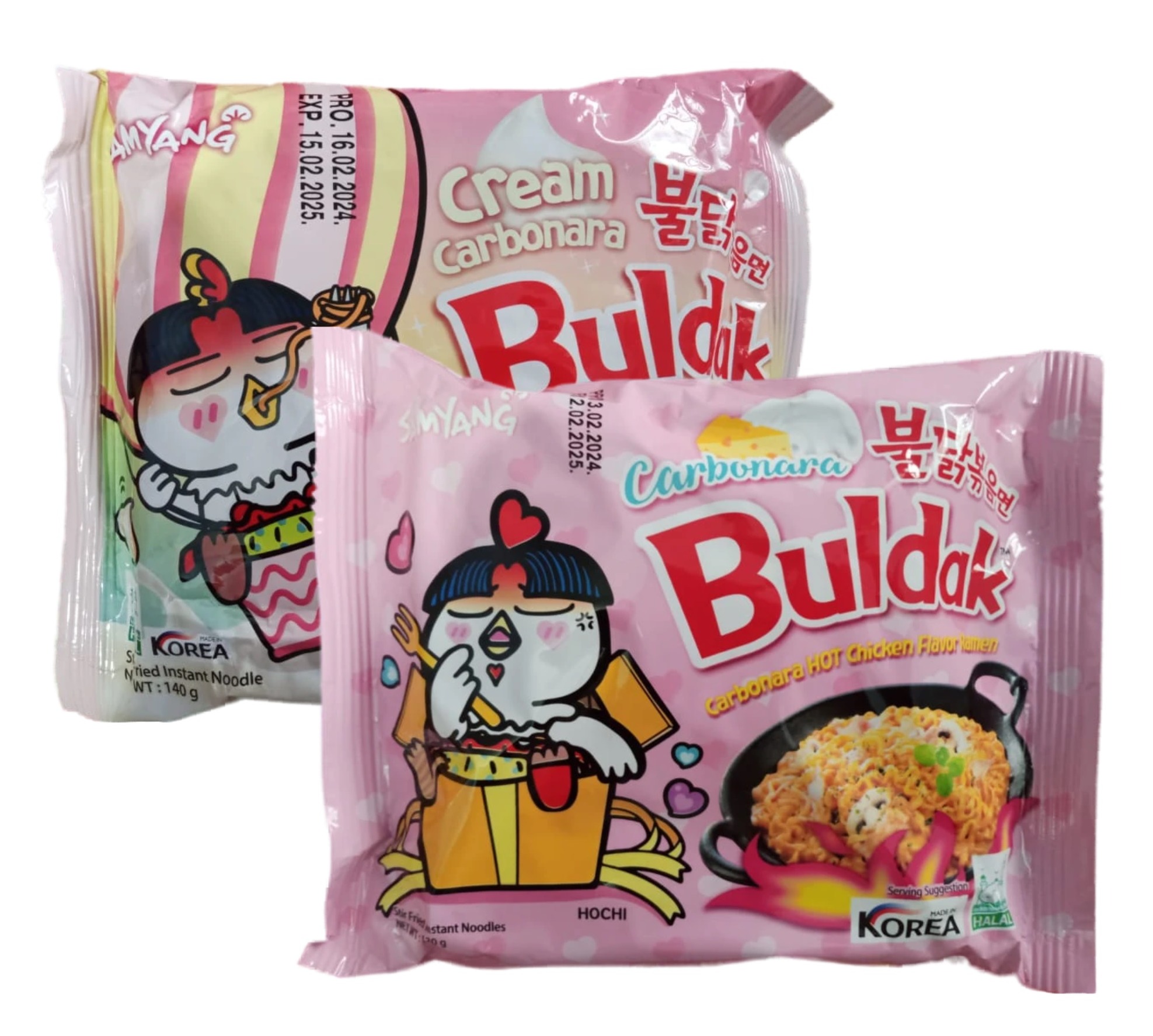 Samyang Noodles Combo of 2 Pink Carbo+Cream Carbo (Pack of 2) Pink ...
