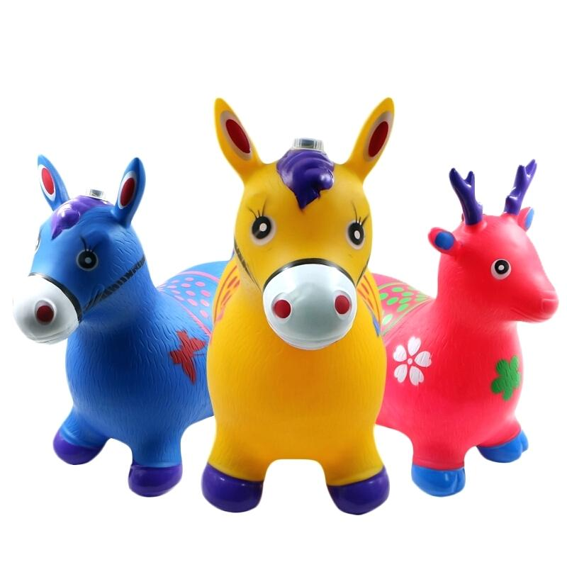 Kids Bouncy Animal Horse Hopper - Inflatable Jumping Horse With Light ...