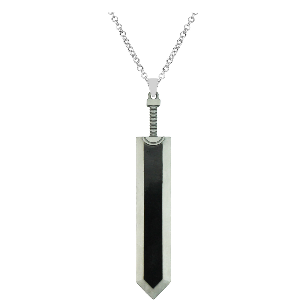Anime Berserk Necklace Black Sword Guts Pendant Chain Necklace Long ...