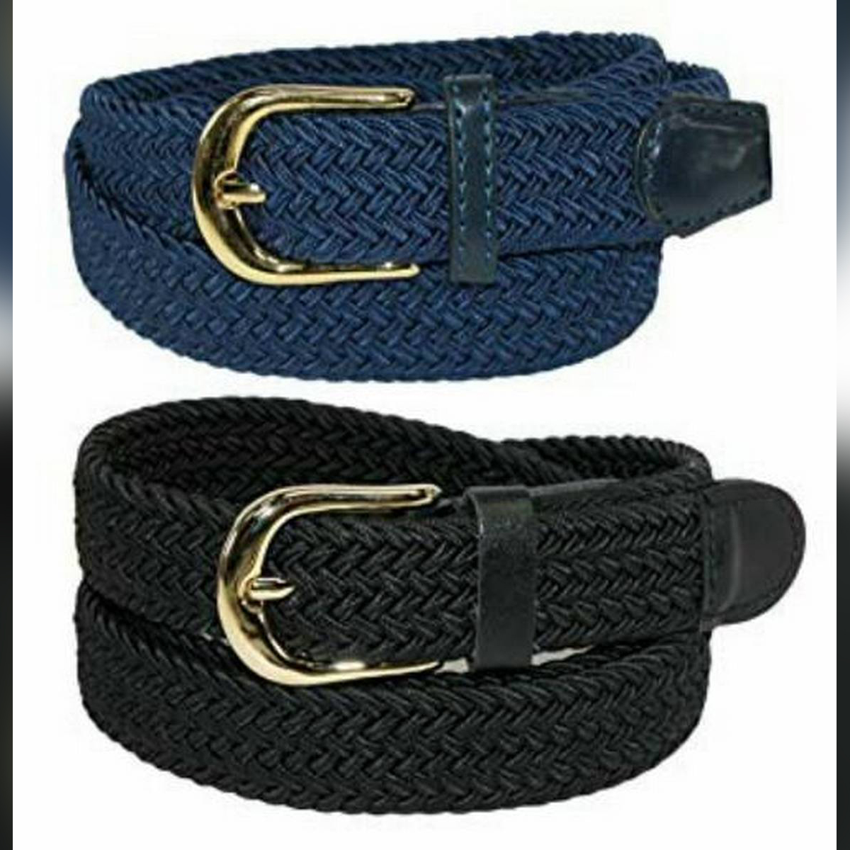 Pack of 2 | Braided elastic woven leather stretchable Belt for Men ...