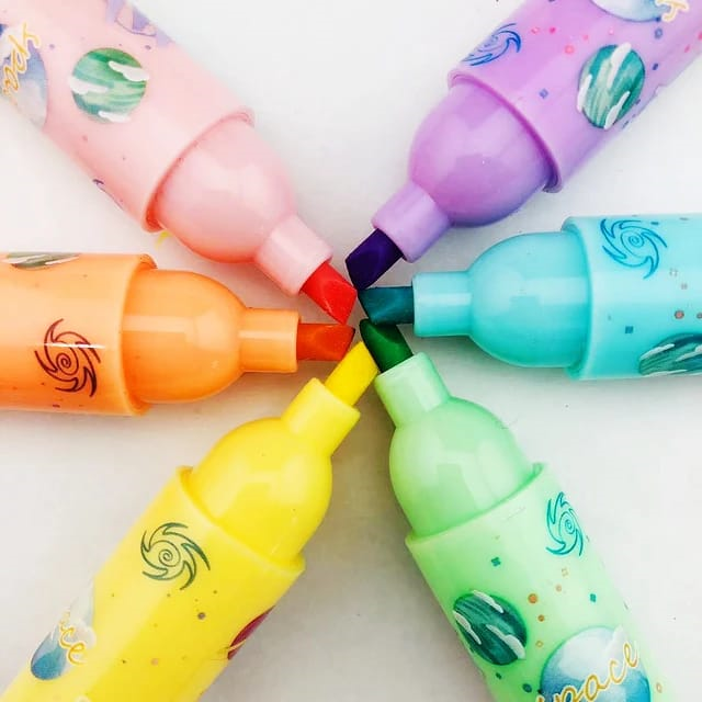 1 Pcs Mini Cute bottle Shape Planet Colorful Highlighter Markers ...