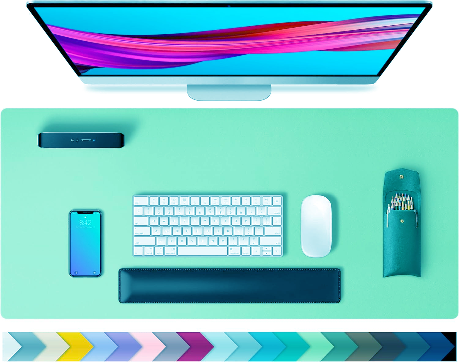 SIXZO PU Leather Desk Pad Leather Sheet, Laptop Mousepad, Keyboard ...