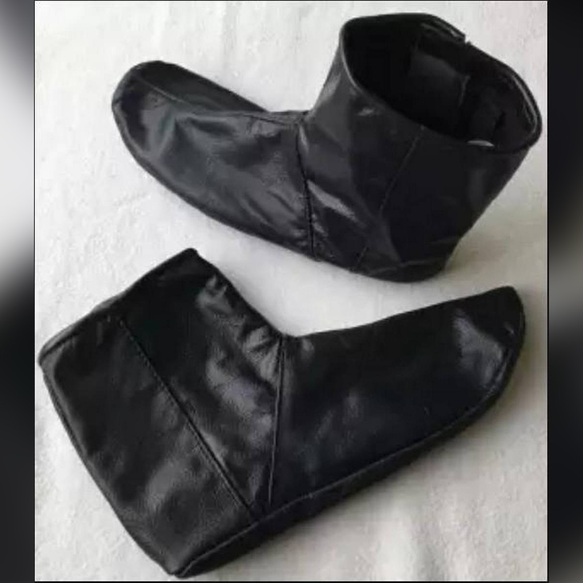 Black Leather Socks Mozay for Hajj Umrah With Velcro and Zipper For ...
