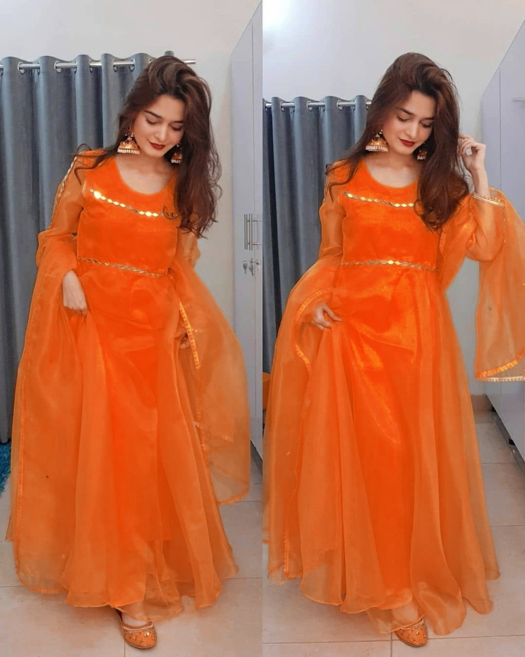 Simple tissue long frock for girls and women | Daraz.pk