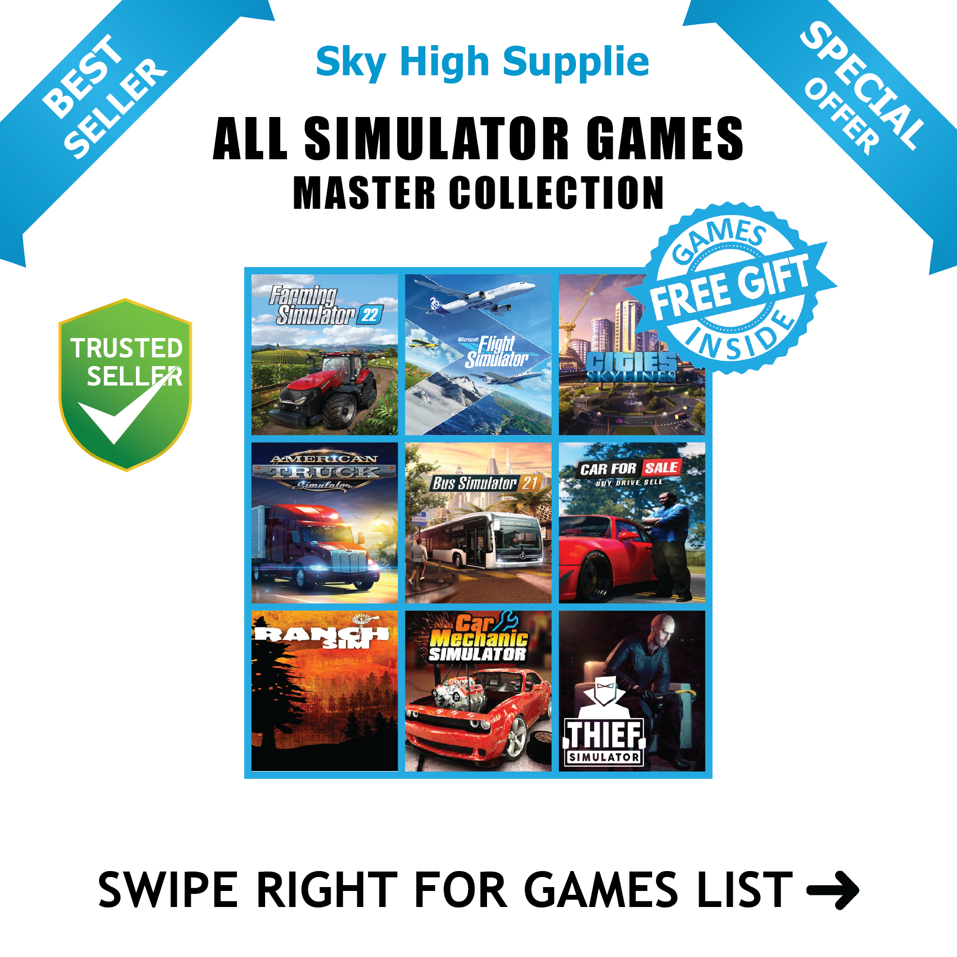 ALL SIMULATOR GAMES PACK - GAME FOR PC (GOOGLE DRIVE/ MEDIAFIRE) - QR ...