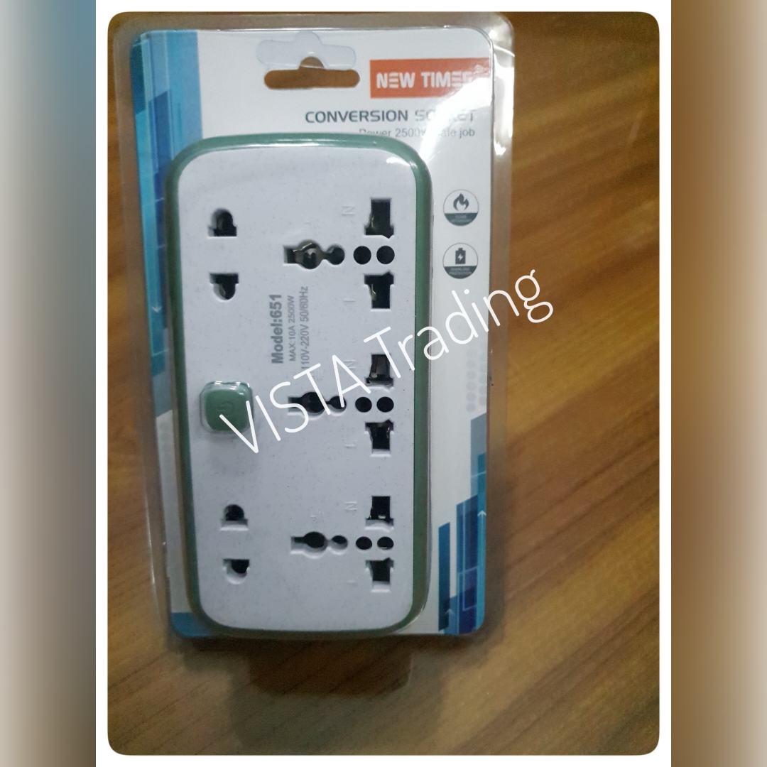 5 Sockets Multi Plug extension board With Light and separate on/off ...