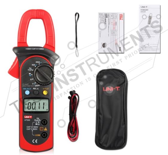 AC DC Volt Amp Meter Tester UNI-T UT203 Handheld Clamp Multimeter ...