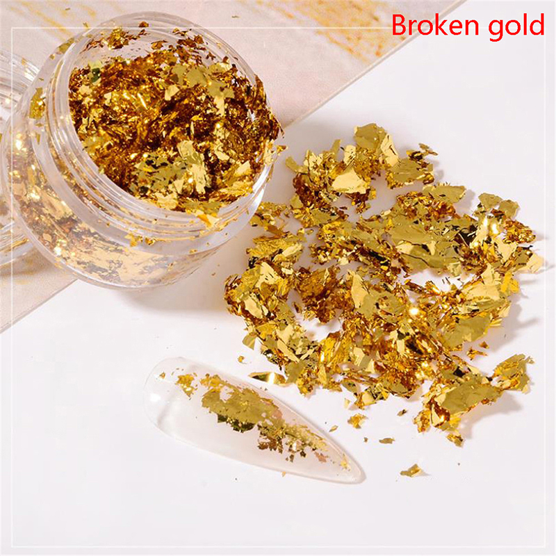 Gold Leaf Flakes Gold Foil Painting Art Nail Decor Foil Paper Resin ...