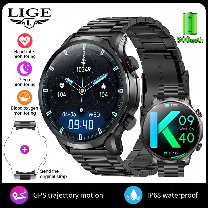 LIGE New 1.95”HD Extra Large Screen GPS Outdoor Professional Sports ...