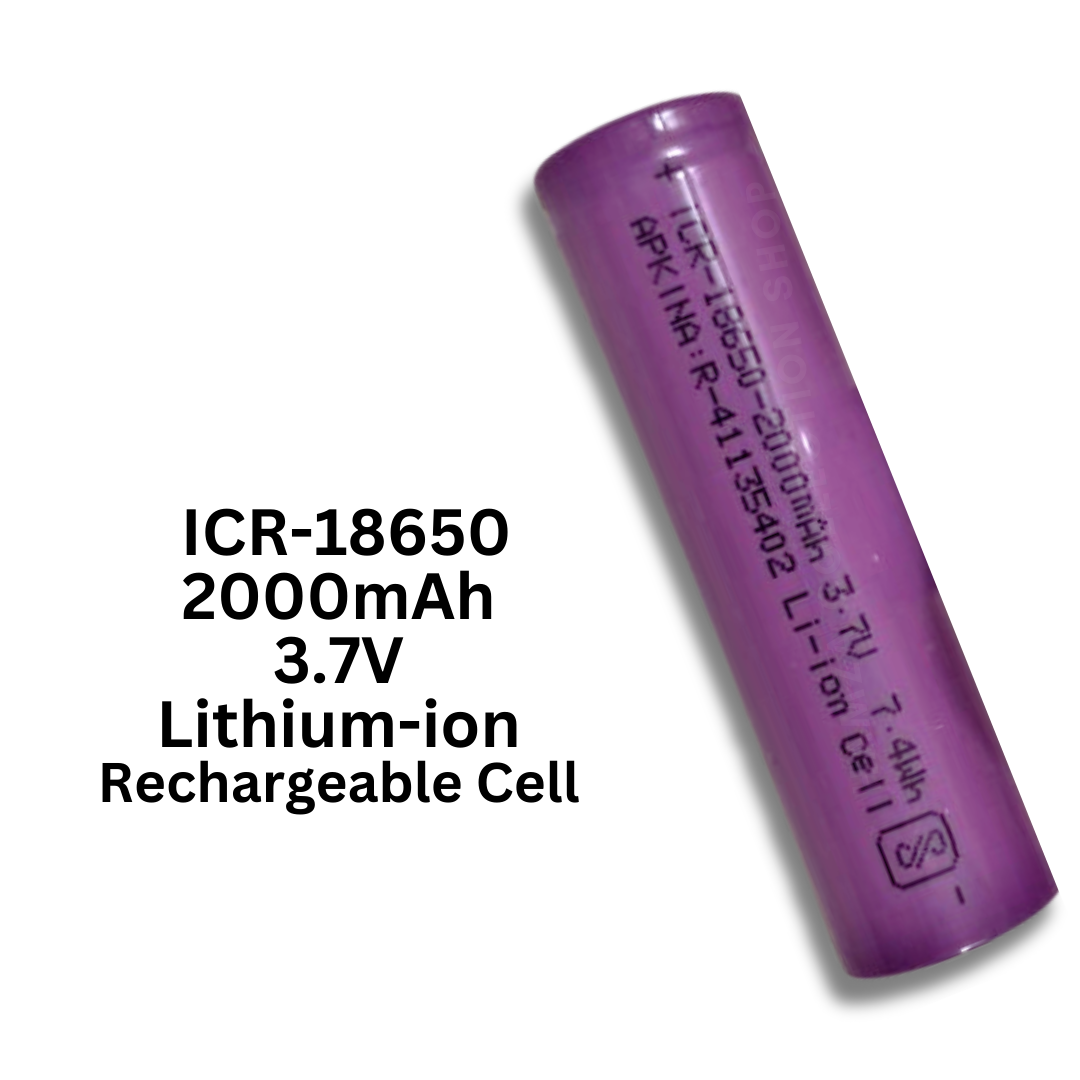Rechargeable Battery Cell 18650 ICR 2000mAh 3.7V Lithium ion for Power ...