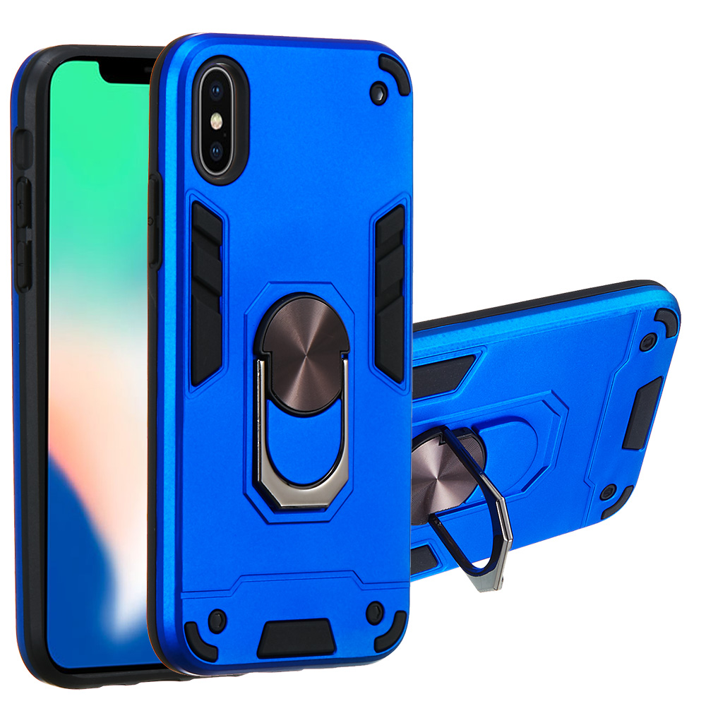 For iPhone X Double-layer Warframe Series with 360 Degree Rotating Ring ...