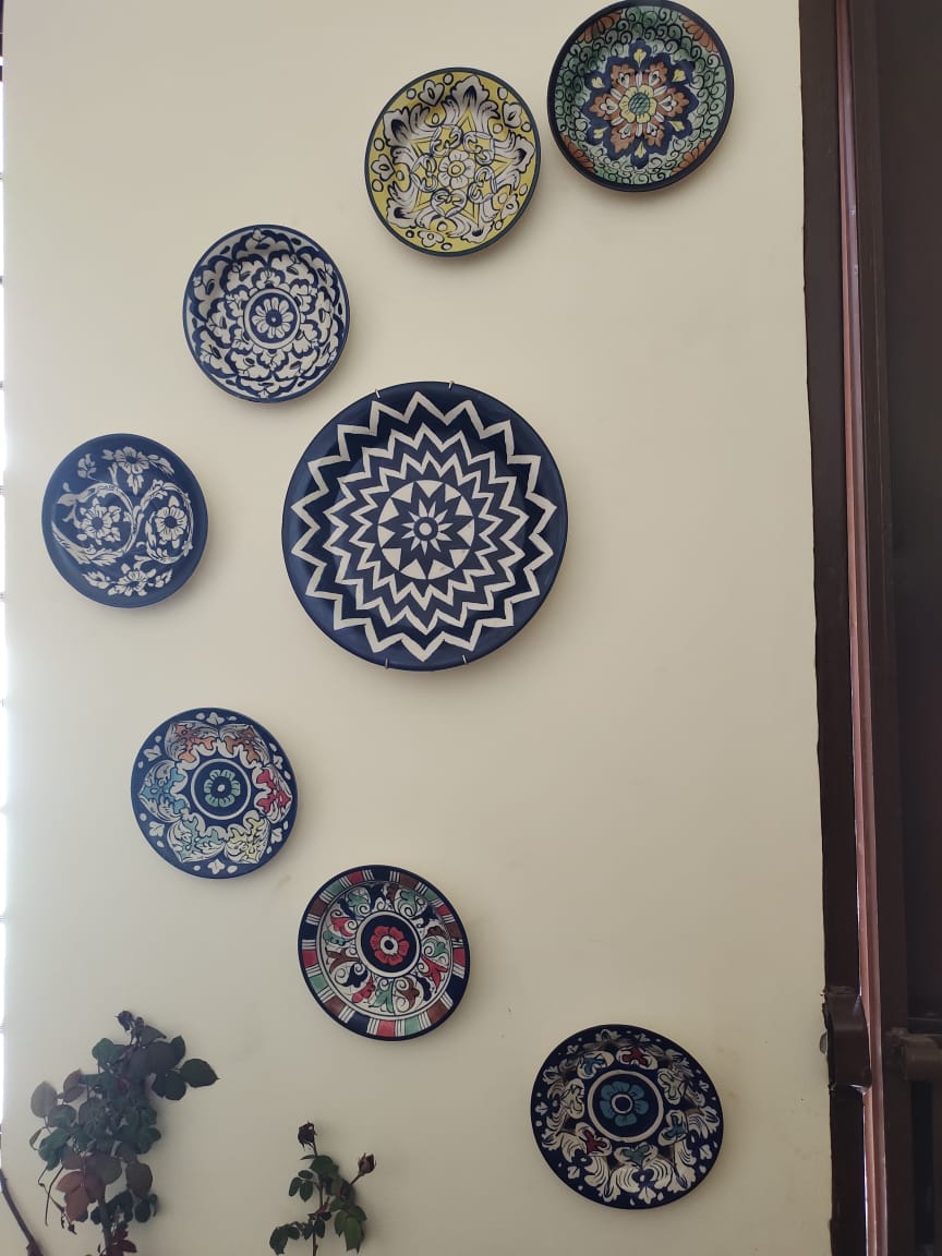 Blue Pottery Wall Hanging Plates | Daraz.pk