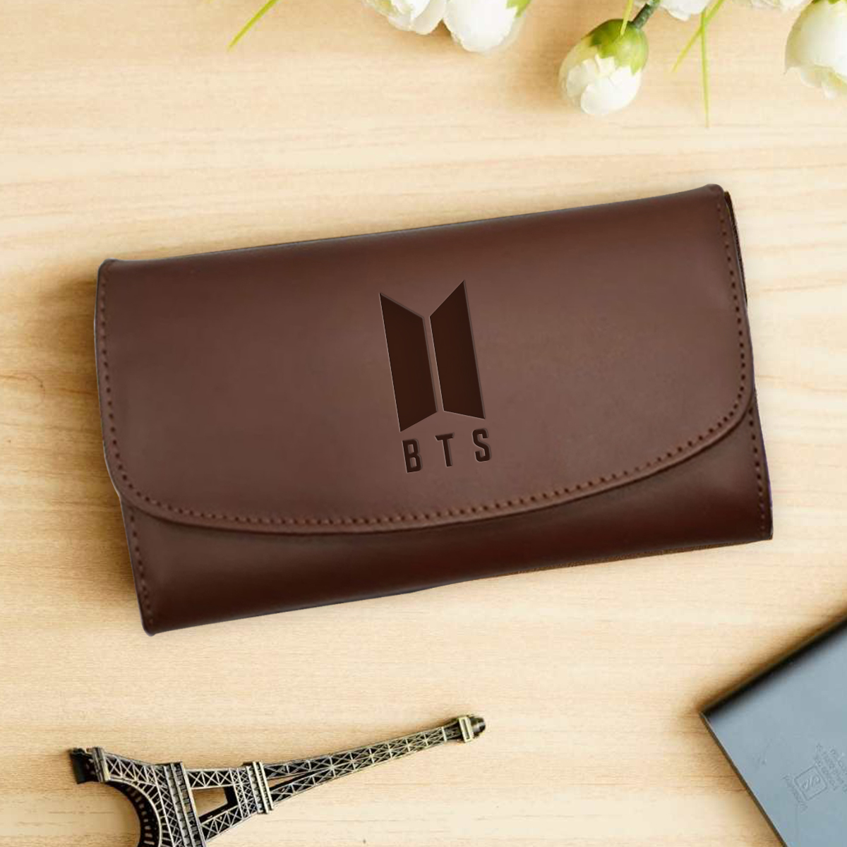 BTS Female Wallet leather purse for kpop army Tri fold | Daraz.pk