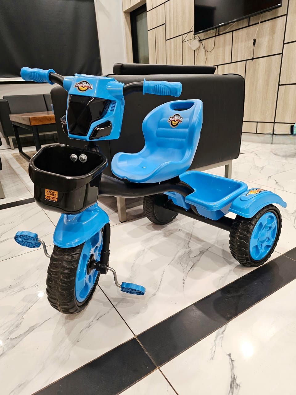 Single Seat New Style Tricycle with Front Back basket and Lights Music ...