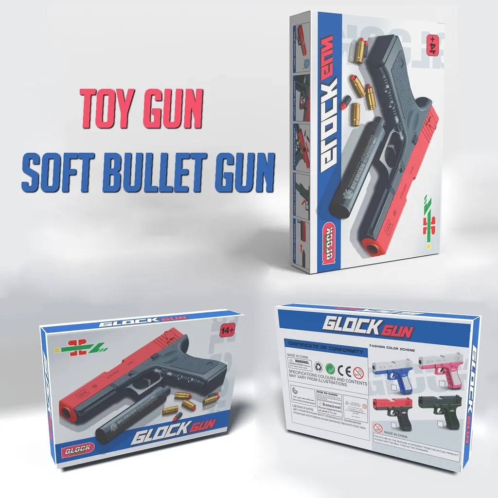 Ball Blaster Glock Pist0l Toys, Manual Blaster, NO Need Charge Shooting ...