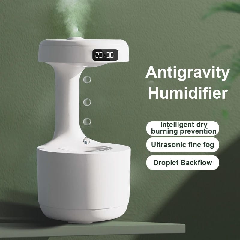 Ultrasonic Air Humidifier LED Display Lamp Anti-Gravity Water Creative ...