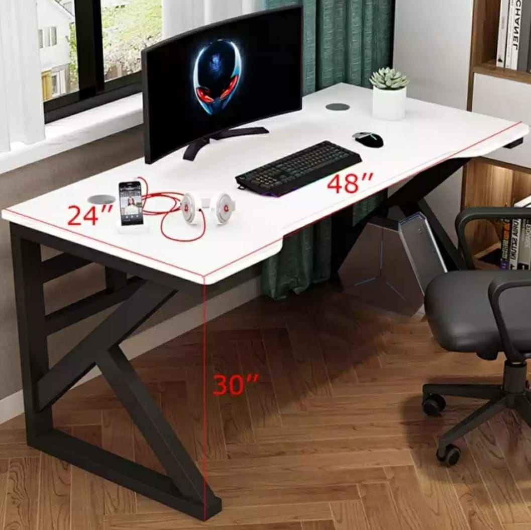PAKWOOD K-Shape Home Office Wood Table (4' L X 2.5' H X 2' W ft ...