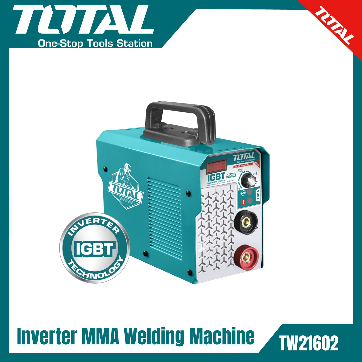 TOTAL Inverter MMA Welding Machine with Electrode Holder, Earth Clamp ...