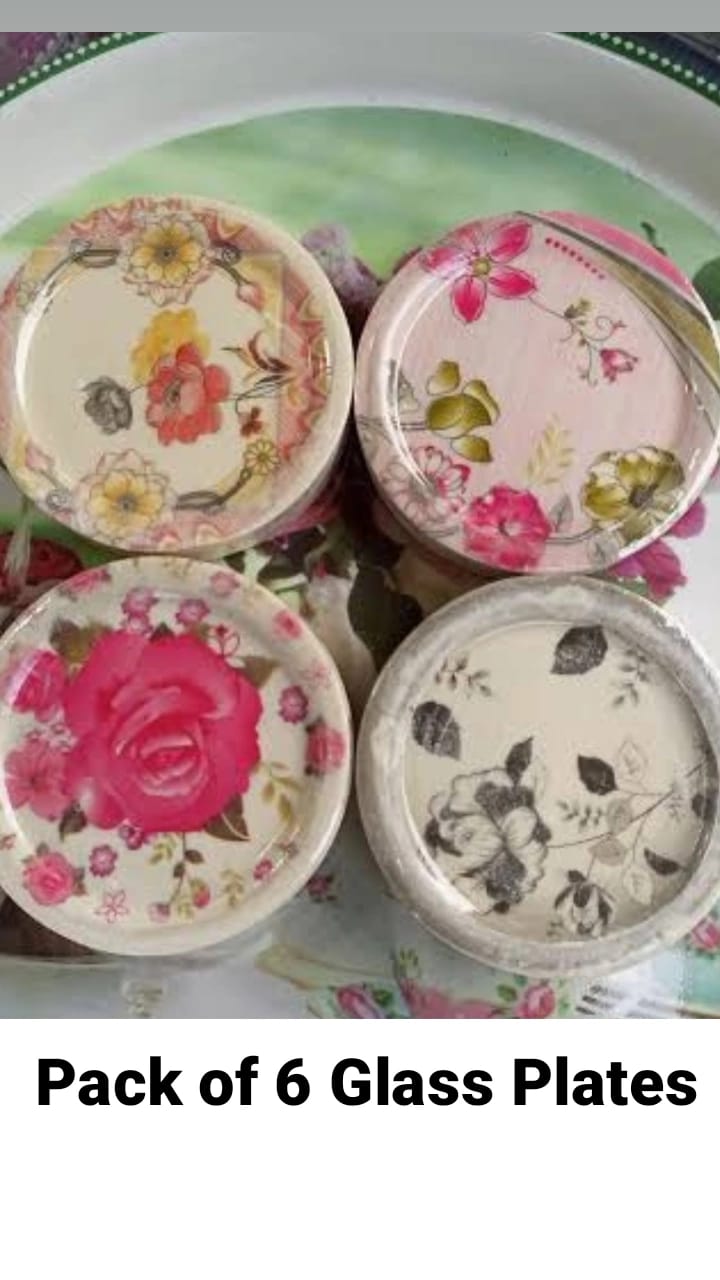 Pack of 6 Beautiful Design Small Plates For Water Glass - Drinking ...