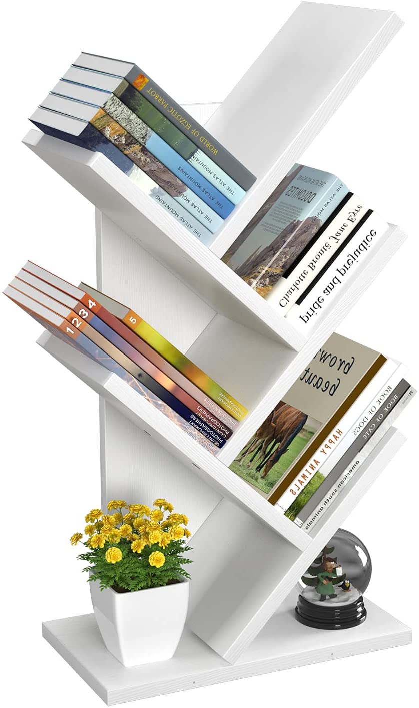 Tree Bookshelf Book Storage Organizer Free Standing Book Holder Storage ...