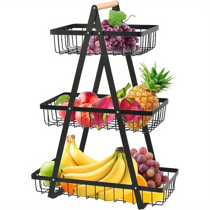 TRISCO kitchen organizers fruit basket, vegetable basket & rack. 2 & 3 ...