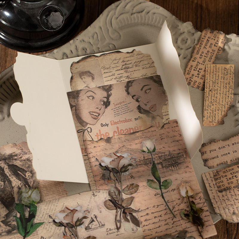 RHS Online 40PCS Old Burn Series Vintage Material Paper Package DIY ...