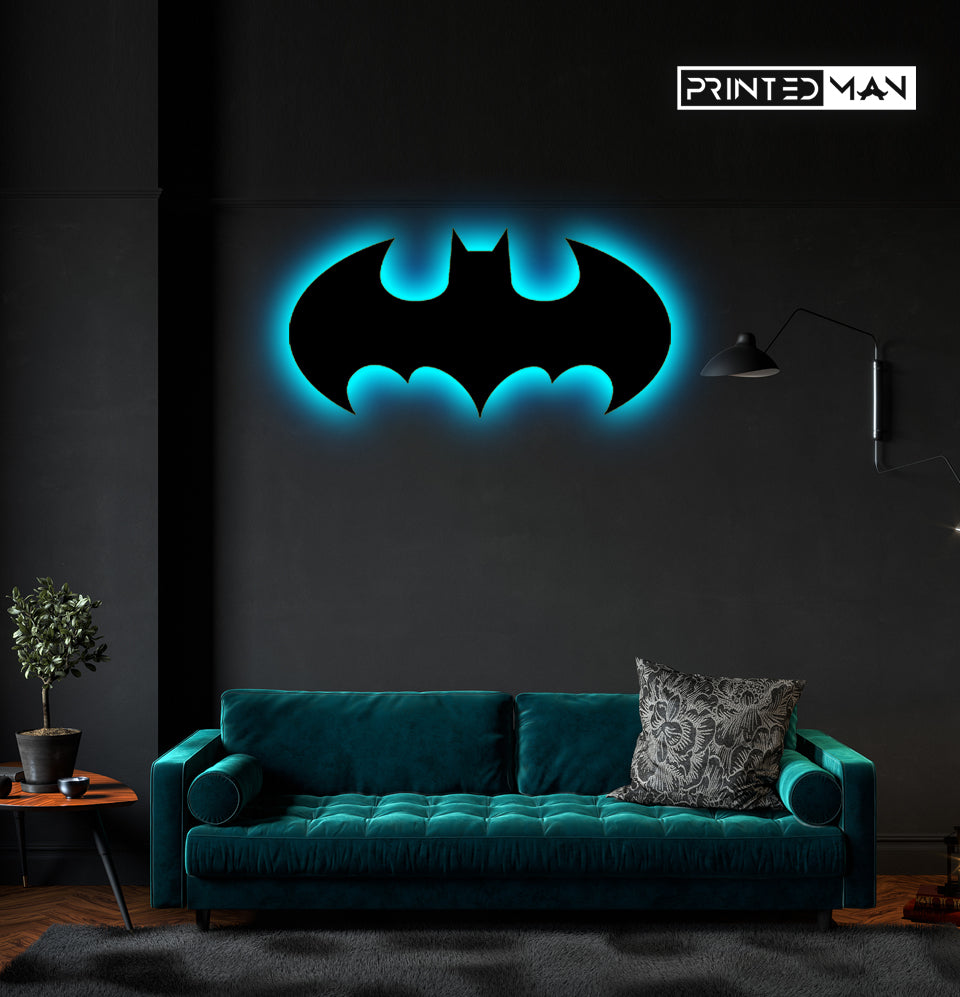 ZF Wooden Batman LED Wall Lamp, Comic Lover, Bat Cave, Night Lamp, for ...