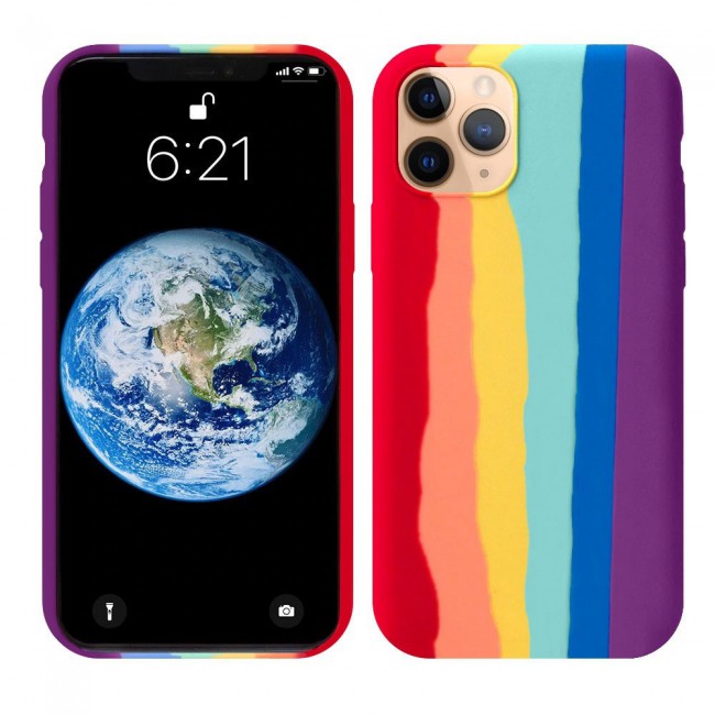 iphone 12 and 12 Pro Rainbow Silicone Case Cove | Daraz.pk