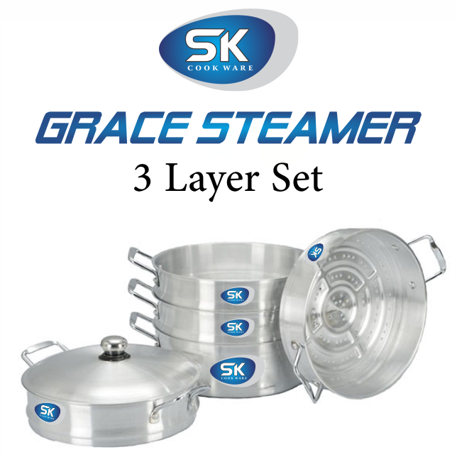 SK Gracer Steamer in 3 layer Cookware set grace steamer pot set ...
