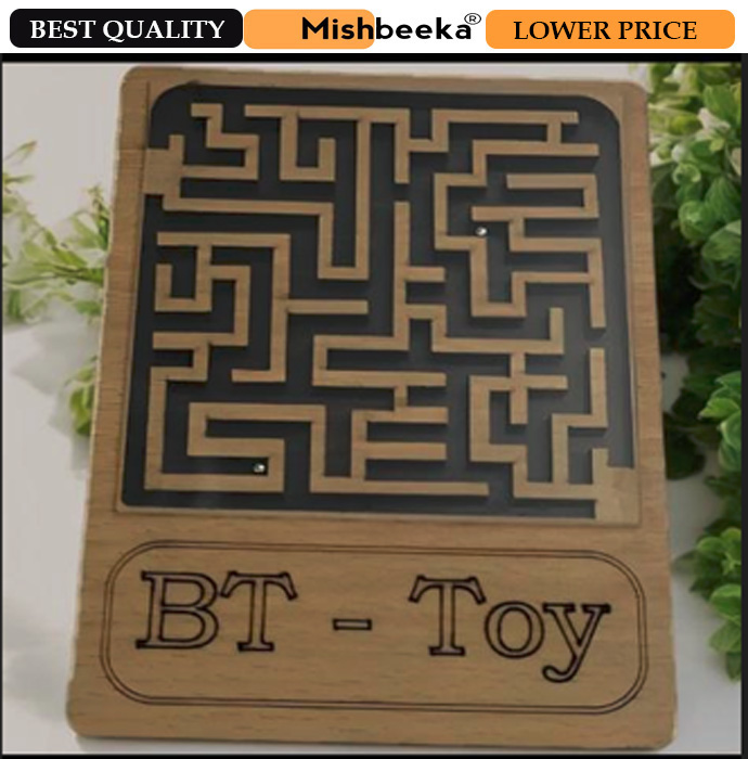 Mishbeeka Wooden Labyrinth Game for Kids Rolling Ball Maze Toy Balance ...