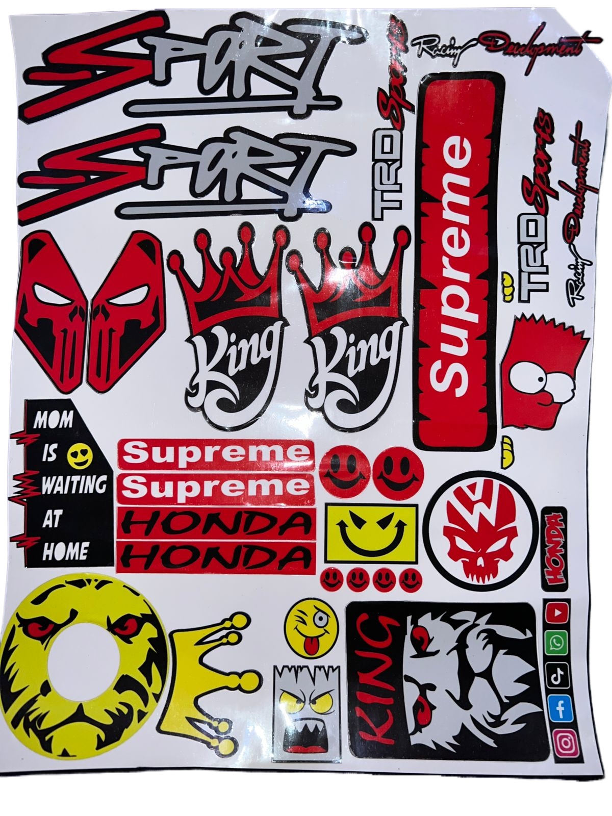 peck of 30 pcs stickers foe bike modificaion and decoration honda cg ...