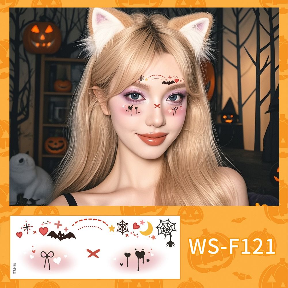 Face Decorations Disposable Halloween Face Tattoo Waterproof Portable ...