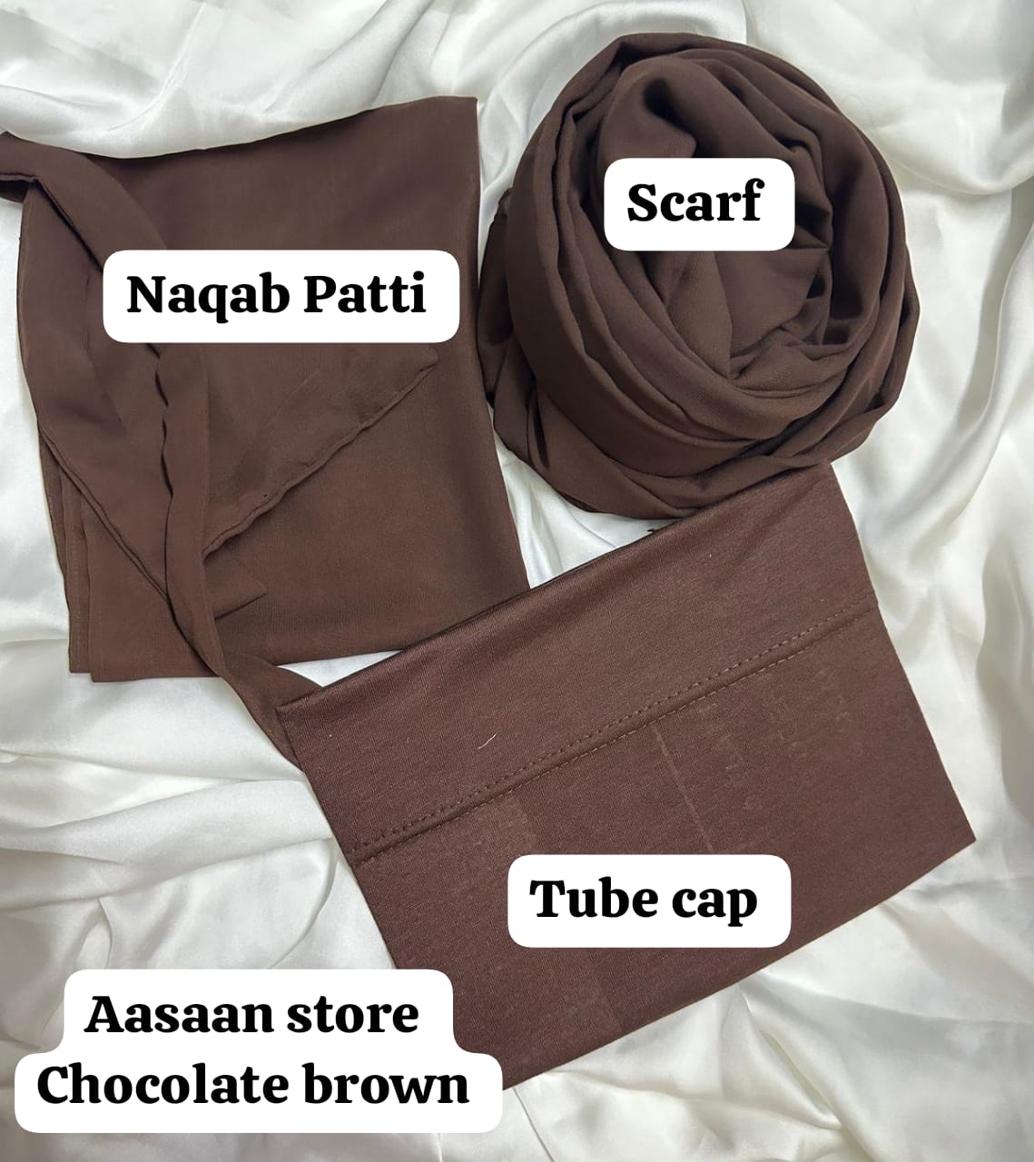Chiffon Georgette Hijab Scarf Plus Niqab Patti Plus Cap stoller for ...