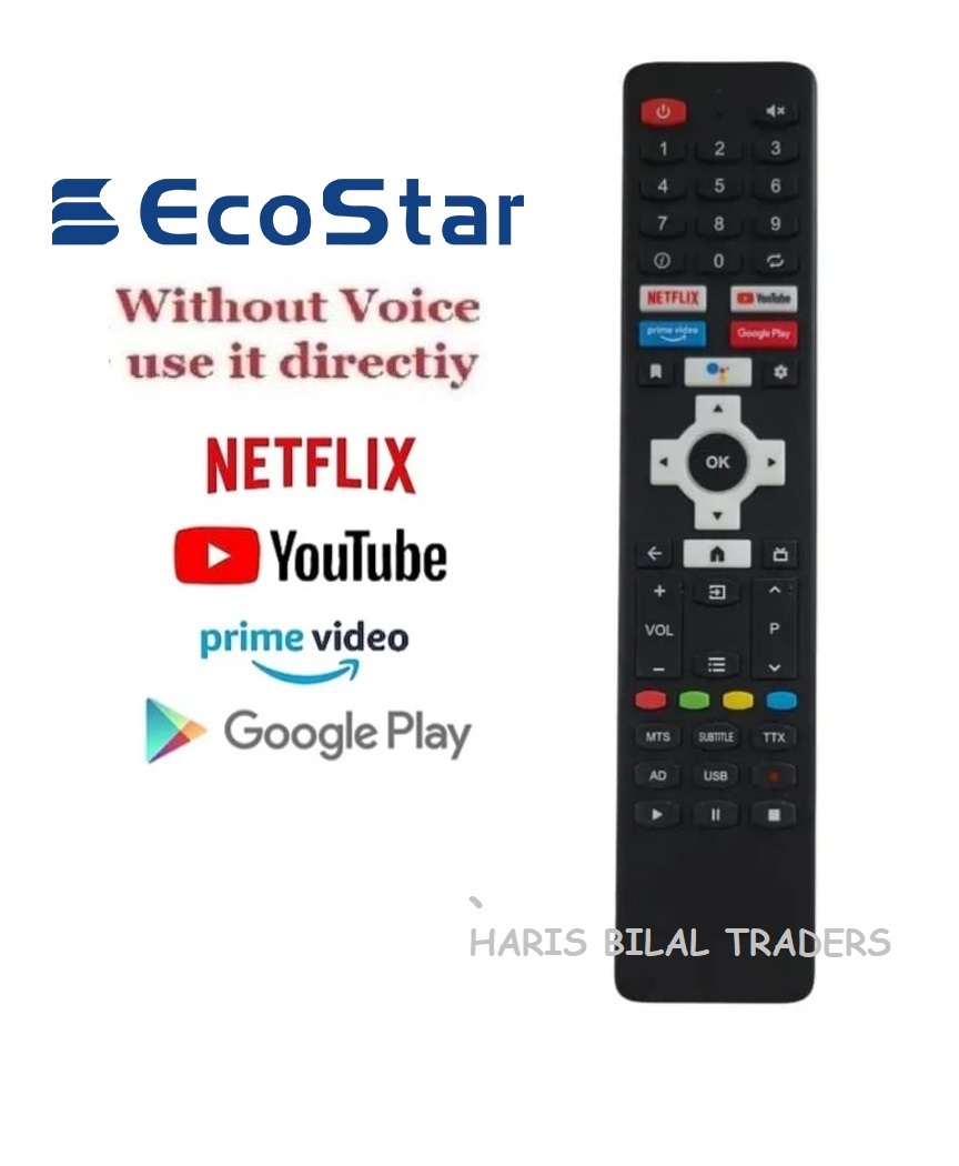 EcoStar Smart Android LED TV Remote Without Voice Commands with Netflix ...